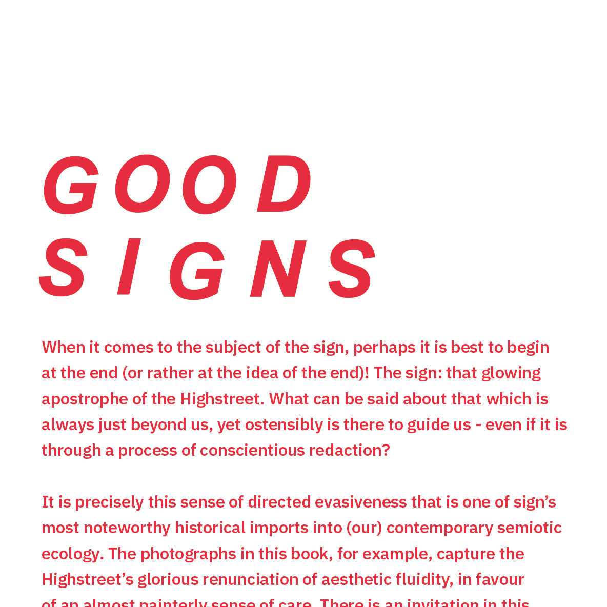 Good Signs – Side Orders Publishing